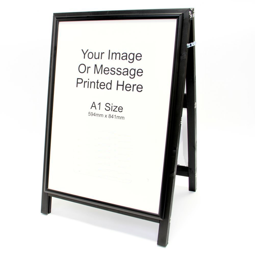 A1 Black Wooden A-boards with Snap Poster Frame - Braccio.co.uk